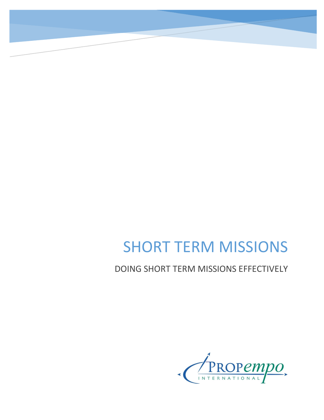 Short Term Missions Guidebook | Send Forward